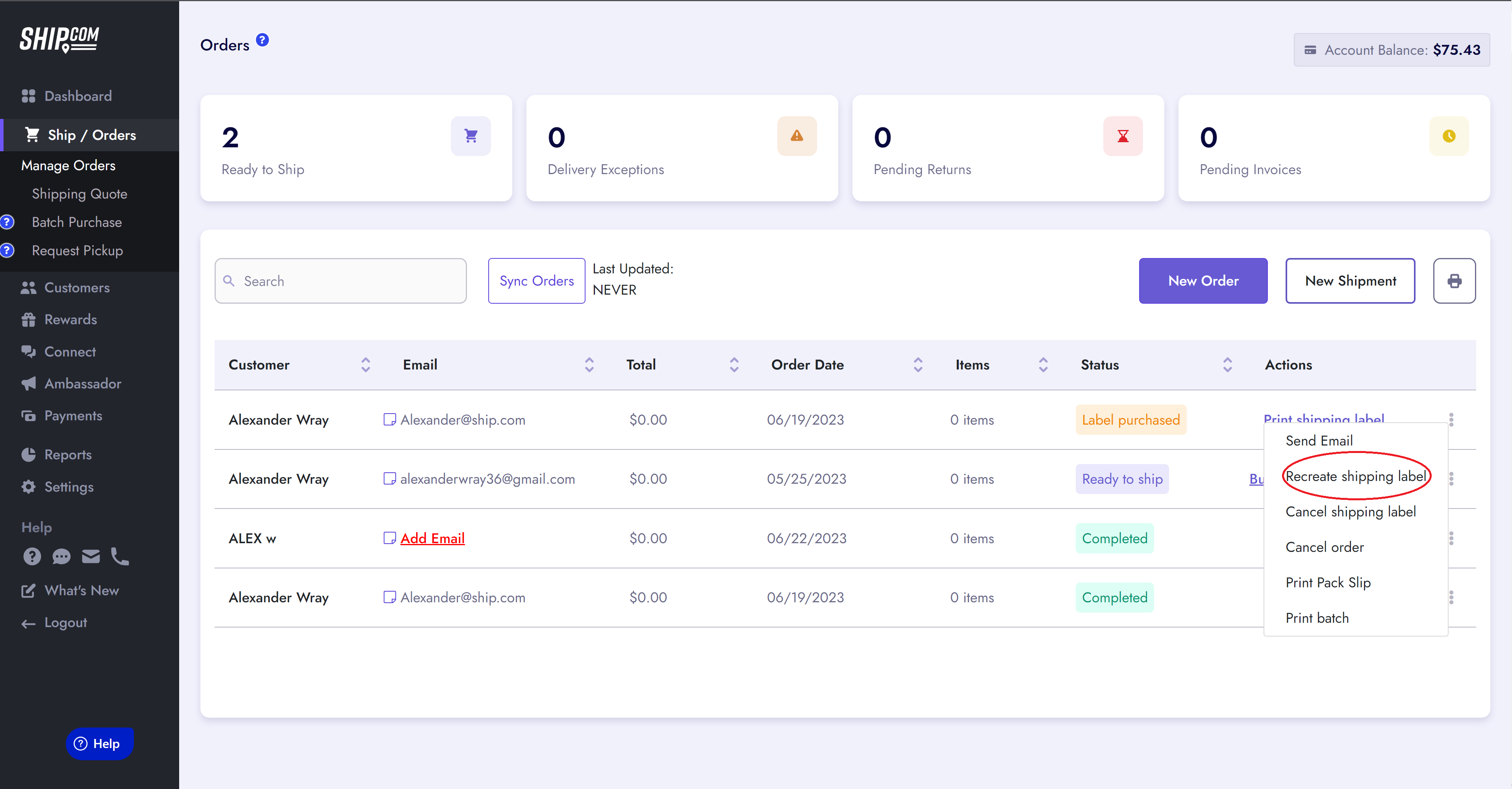 Can I fix a shipping label after it's printed?